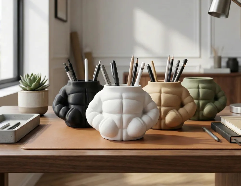 Pen Holder Puffer Jacket - Desk Organizer Decor - Free 3D Print Model ...