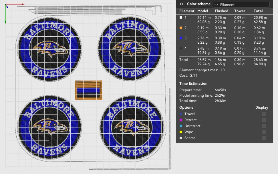 Baltimore Ravens Coaster Set of 4 by CYBR3DMakerWorld: Download Free 3D ...