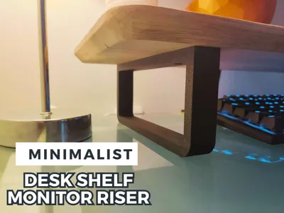 Minimalist desk shelf monitor riser by Bee3D MakerWorld: Download Free 3D Models