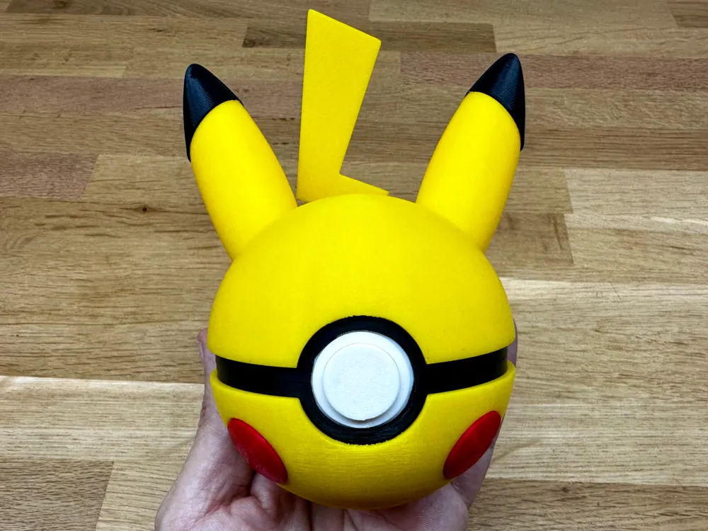 Pikachu Ball - Pokemon - Pokeball Functional - Free 3D Print Model ...