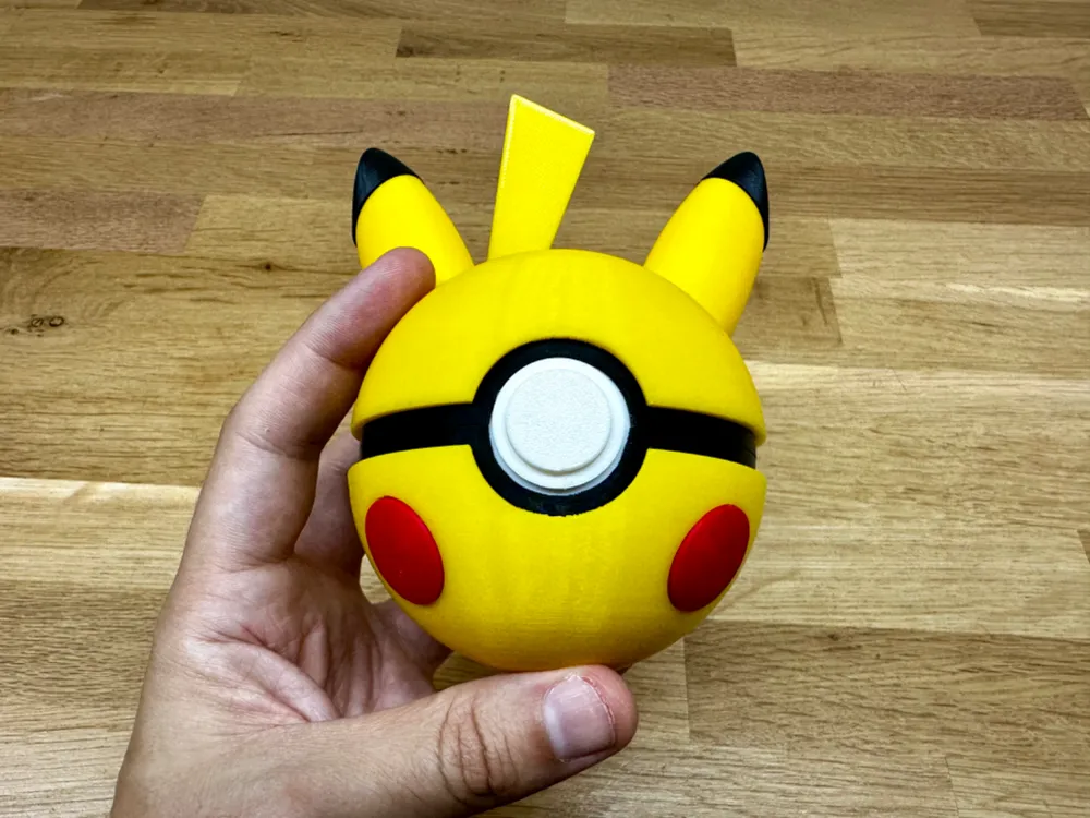 Pikachu Ball - Pokemon - Pokeball Functional - Free 3D Print Model ...