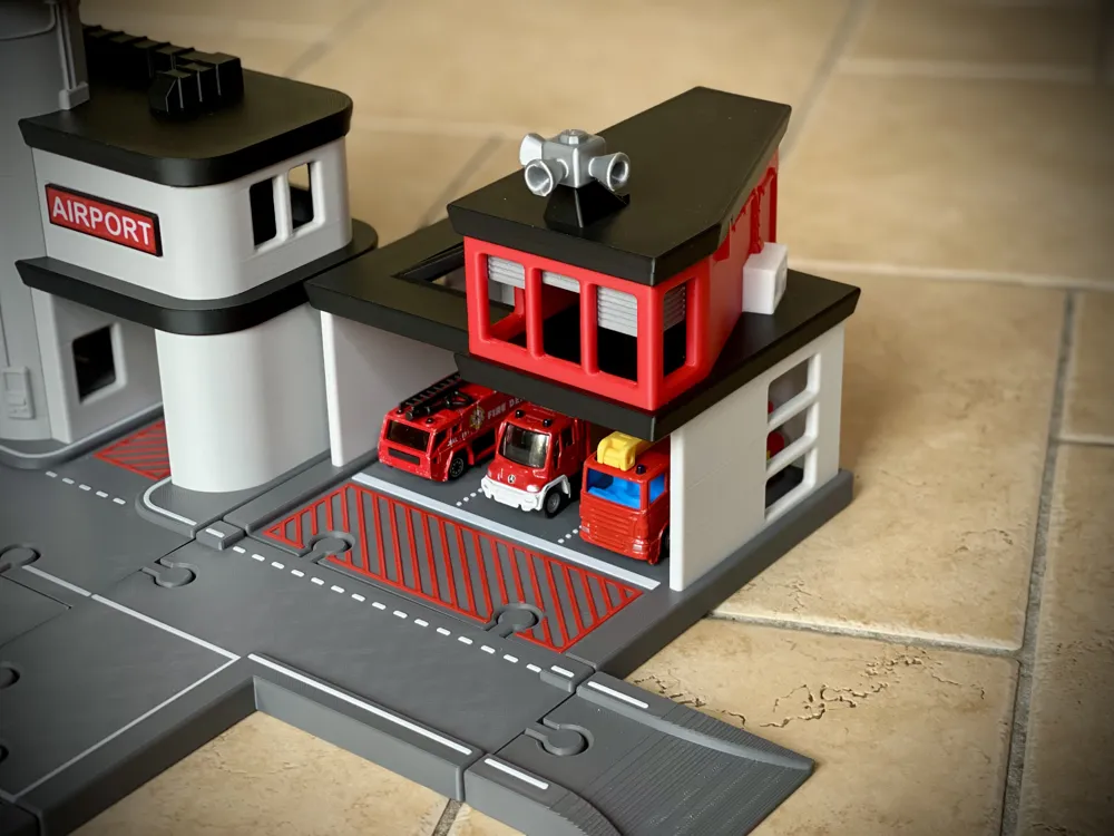 Toy City Airport Fire Station Building (1:64/87) - Free 3D Print Model ...