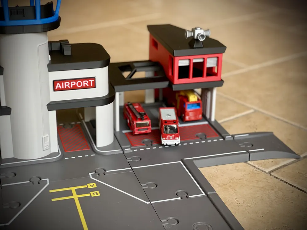 Toy City Airport Fire Station Building (1:64/87) - Free 3D Print Model ...