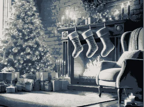 Fireplace Christmas Scene Hueforge - Free 3D Print Model - MakerWorld