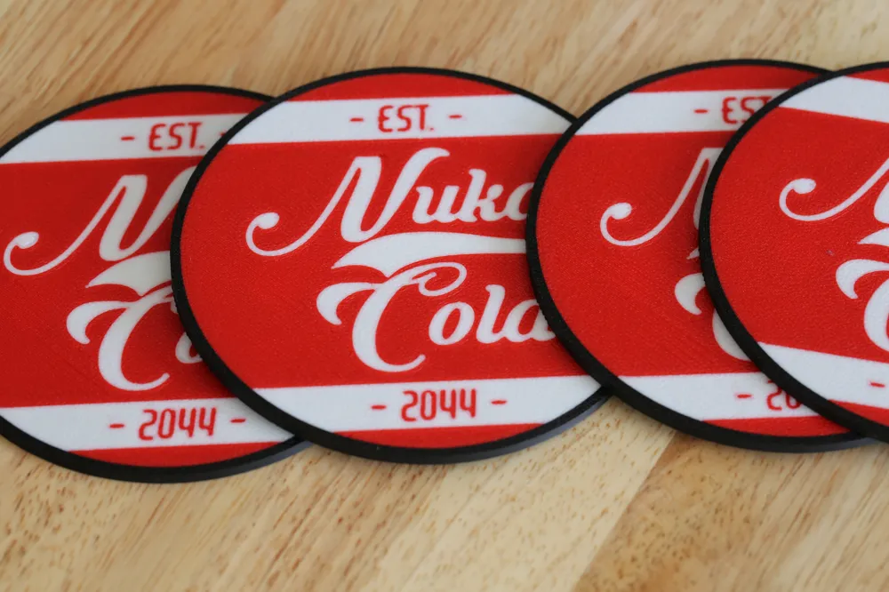 Nuka-Cola Anniversary Logo Fallout Round Coaster by The 3D Print Smiths ...