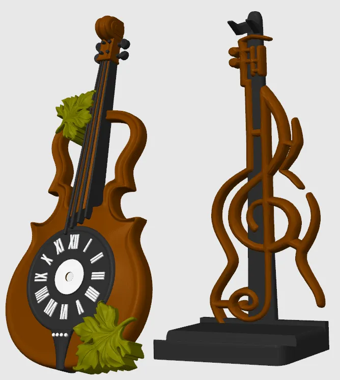 Violin Clock & Stand by Ritz - MakerWorld