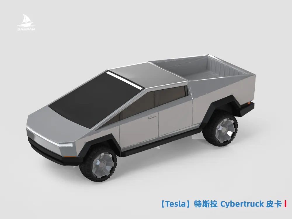 Tesla Cybertruck Electric Cyber Pickup Truck Futuristic Assembly ...