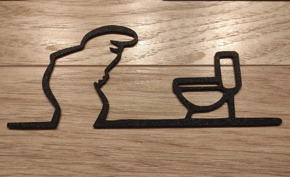 Funny “WC” Door Hanger – La Linea Balum 147 - Free 3D Print Model ...