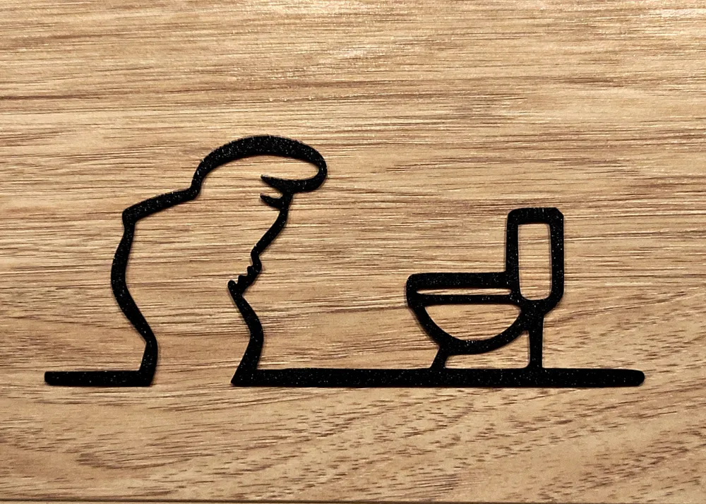 Funny “WC” Door Hanger – La Linea Balum 147 - Free 3D Print Model ...