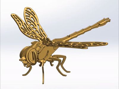 Dragonfly kit card 3D puzzle by Spike_Mix - MakerWorld
