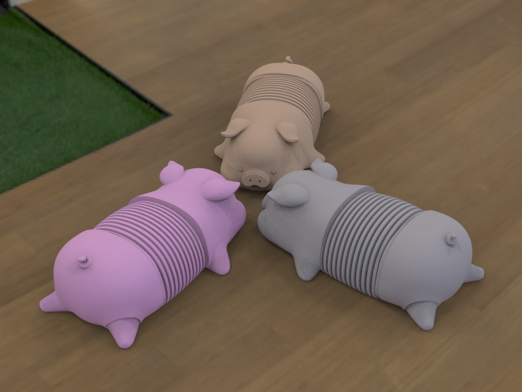 Spring Pig (with AMS multicolor version) by iKun MakerWorld: Download Free 3D Models