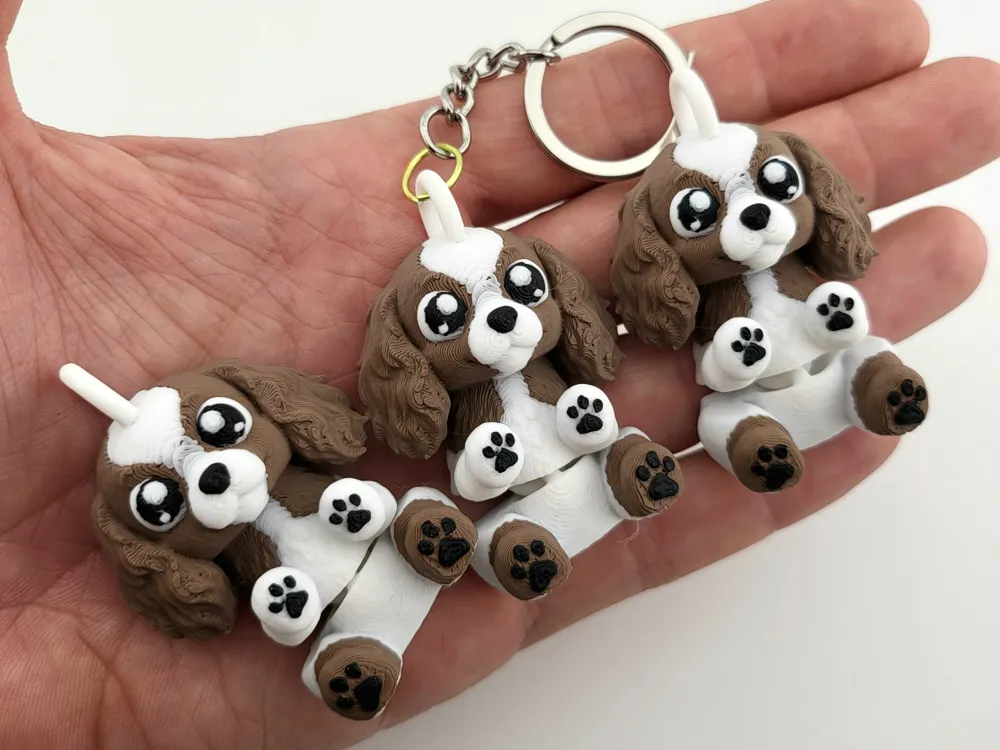 Cavalier King Charles Spaniel Flexi Keychain Toy - Free 3D Print Model ...