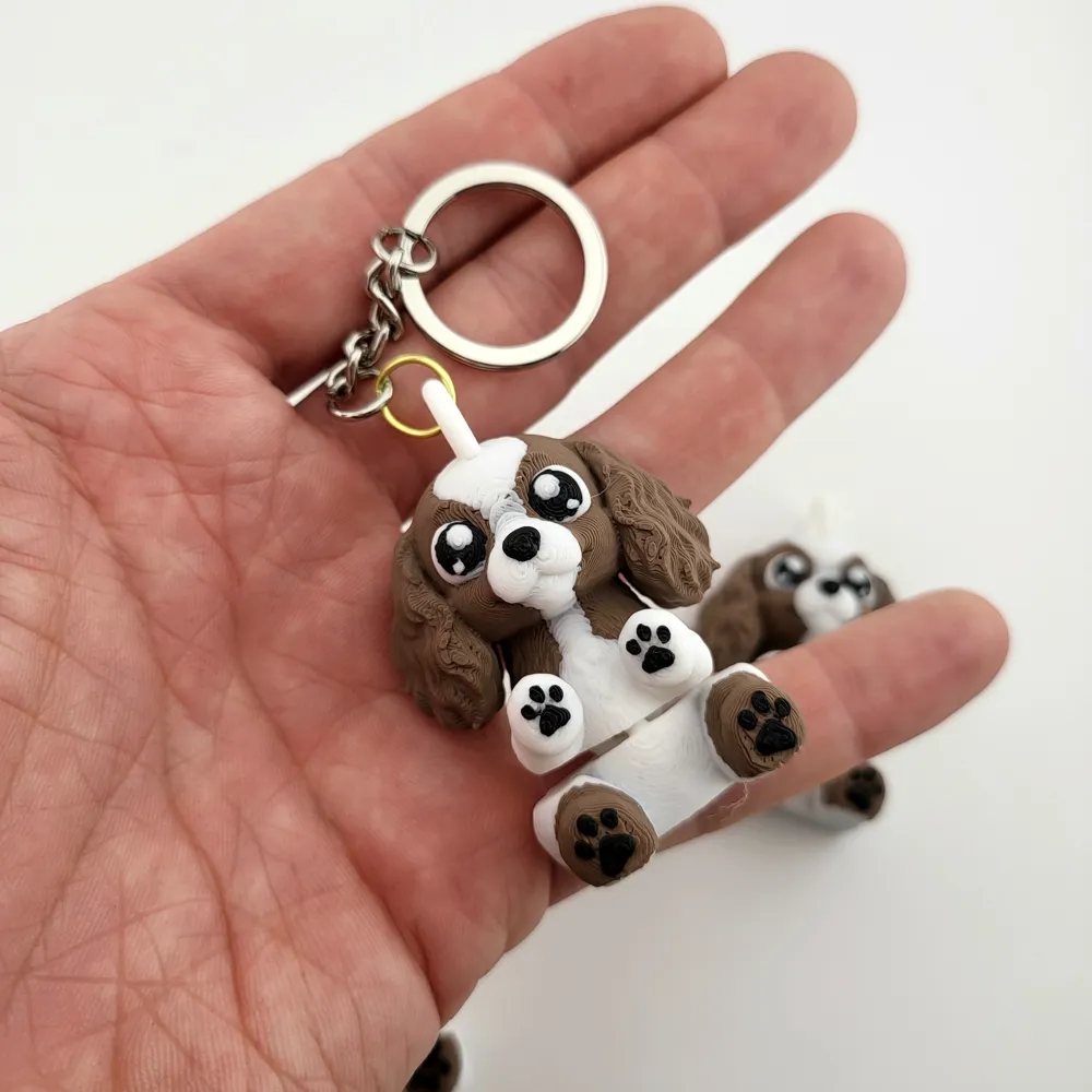 Cavalier King Charles Spaniel Flexi Keychain Toy - Free 3D Print Model ...