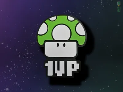 1up Mushroom Game Sign by JAY3D Designs - MakerWorld