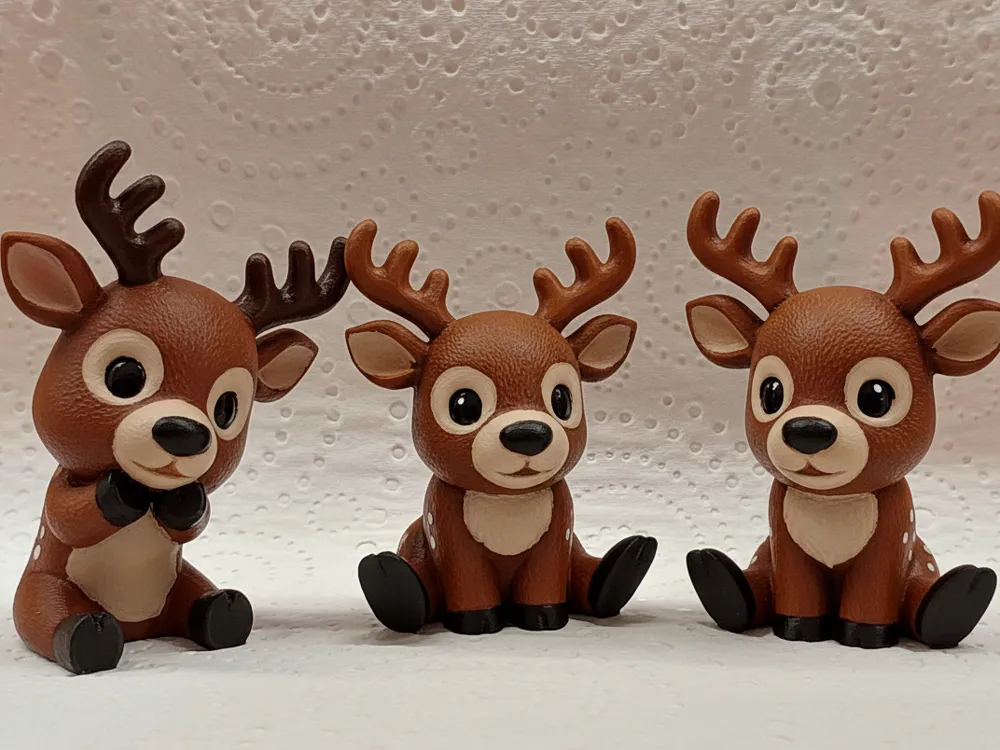 Cute Christmas Reindeer Miniatures - Set of 3 by Maker Girl Millie ...