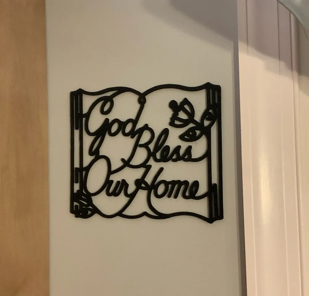 God Bless Our Home - Wall Decoration - Free 3D Print Model - MakerWorld