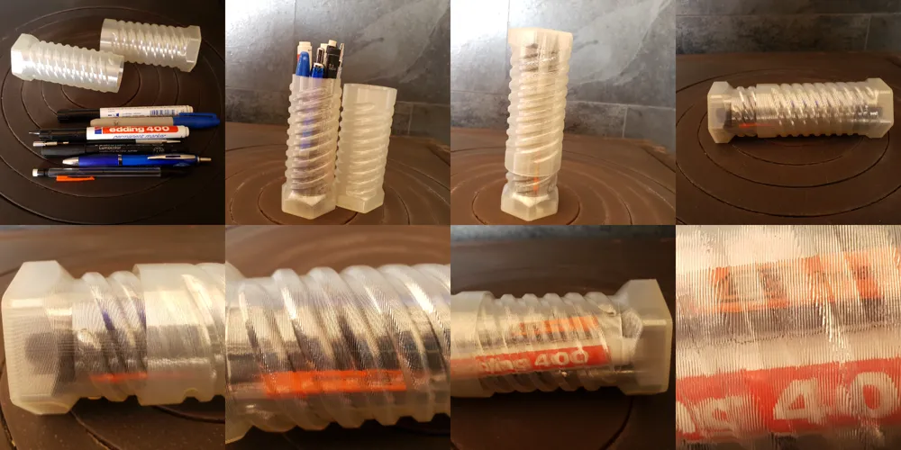 HT²C OpenSCAD Hexagon Threaded Tube Container by yahbluez - MakerWorld