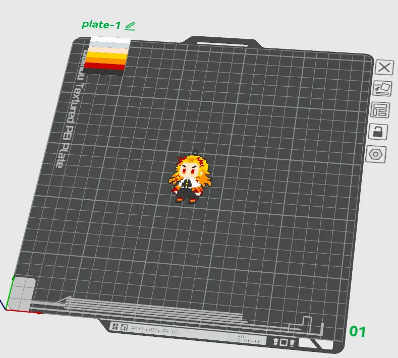 Demon Slayer - Rengoku - Pixel Art Logo - Free 3D Print Model - MakerWorld