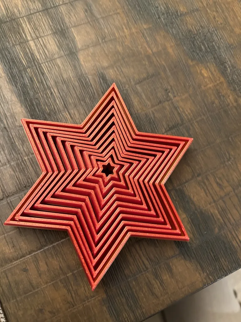 print in place 6 pointed collapsing star by Makers Manifest - MakerWorld