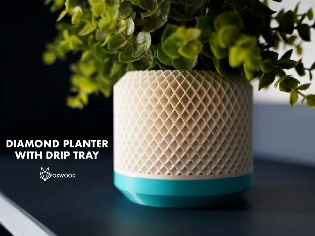 Diamond Planter With Drip Tray - Free 3D Print Model - MakerWorld