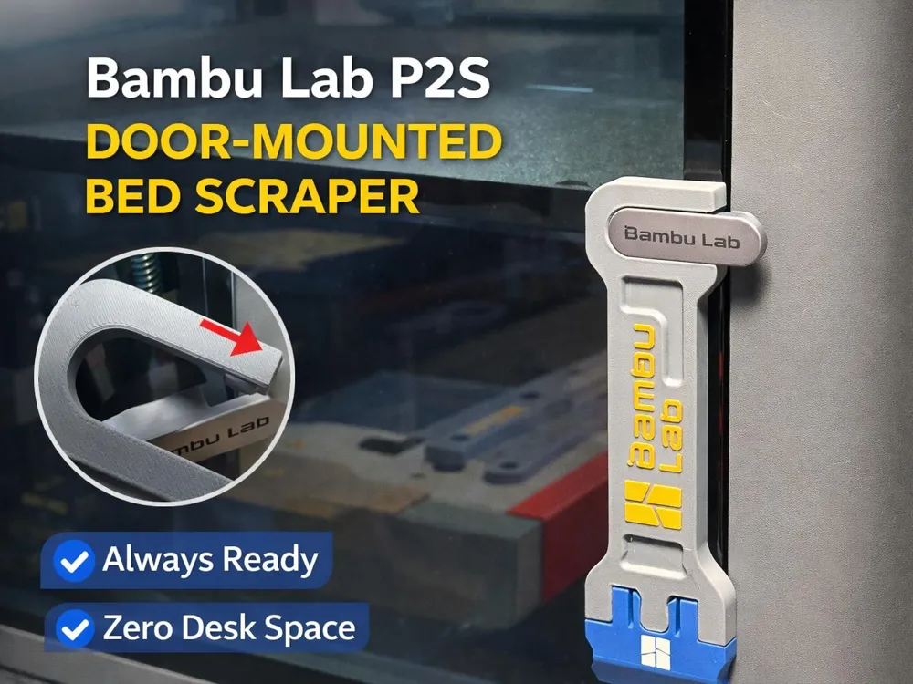 Bambu Lab P2S & X2D Raschietto per piano di stampa montato sulla porta ...