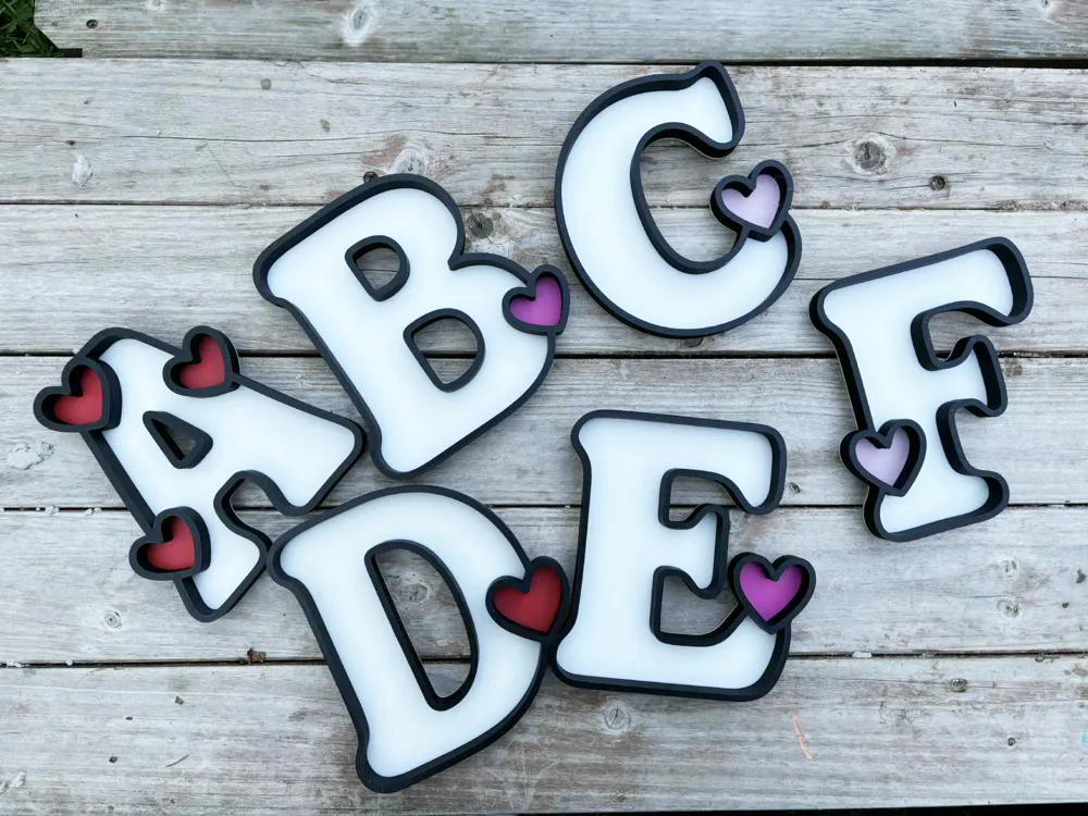 Heart tabletop letters by Tinker Link MakerWorld: Download Free 3D Models