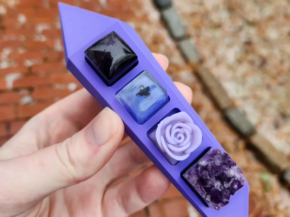 Crystal Artisan Keycap Display (4x1) by Amethyst3D - MakerWorld
