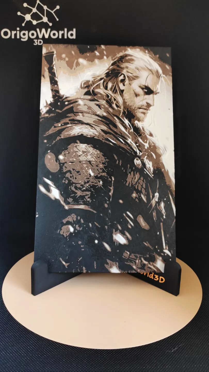 Geralt De Riv from The Witcher (4 Colors Filament Painting) - HueForge ...