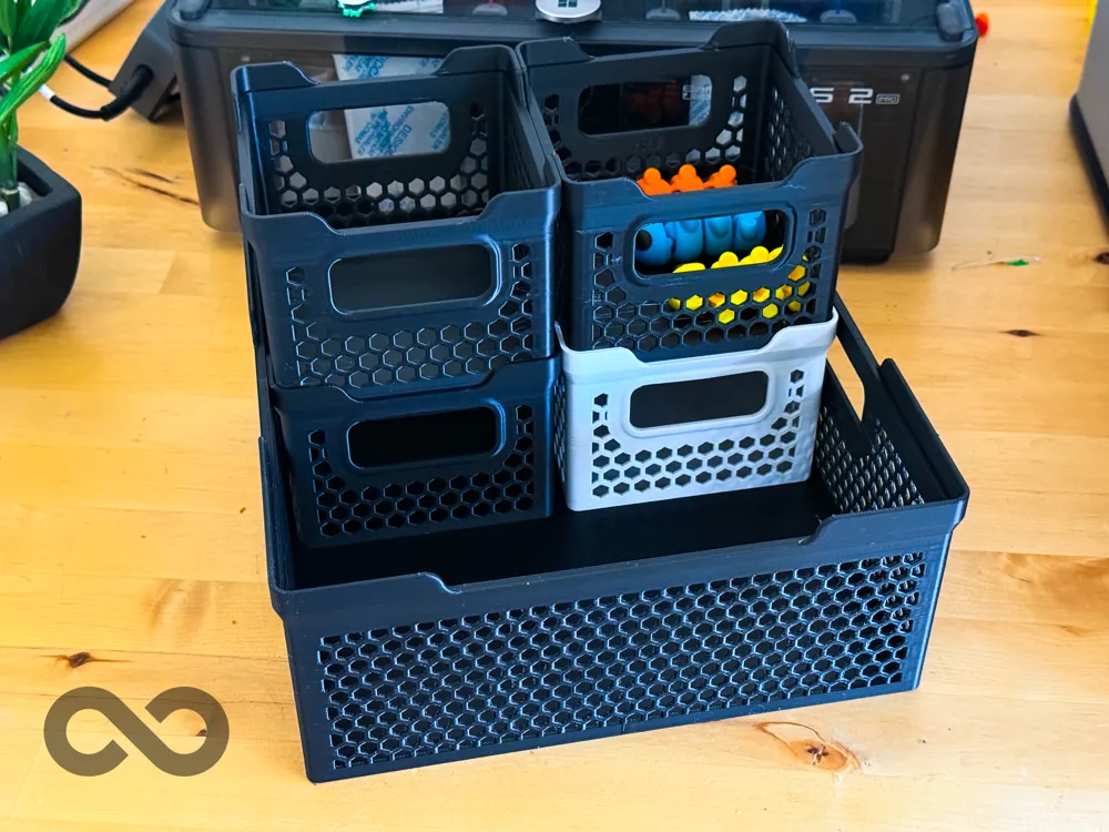110x110mm Square Stacking Baskets - Free 3D Print Model - MakerWorld