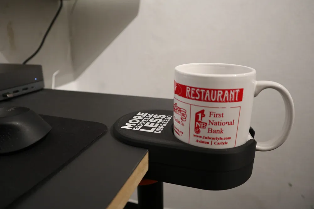 "More Espresso, Less Depresso" Office desk mug holder by make 3D ...