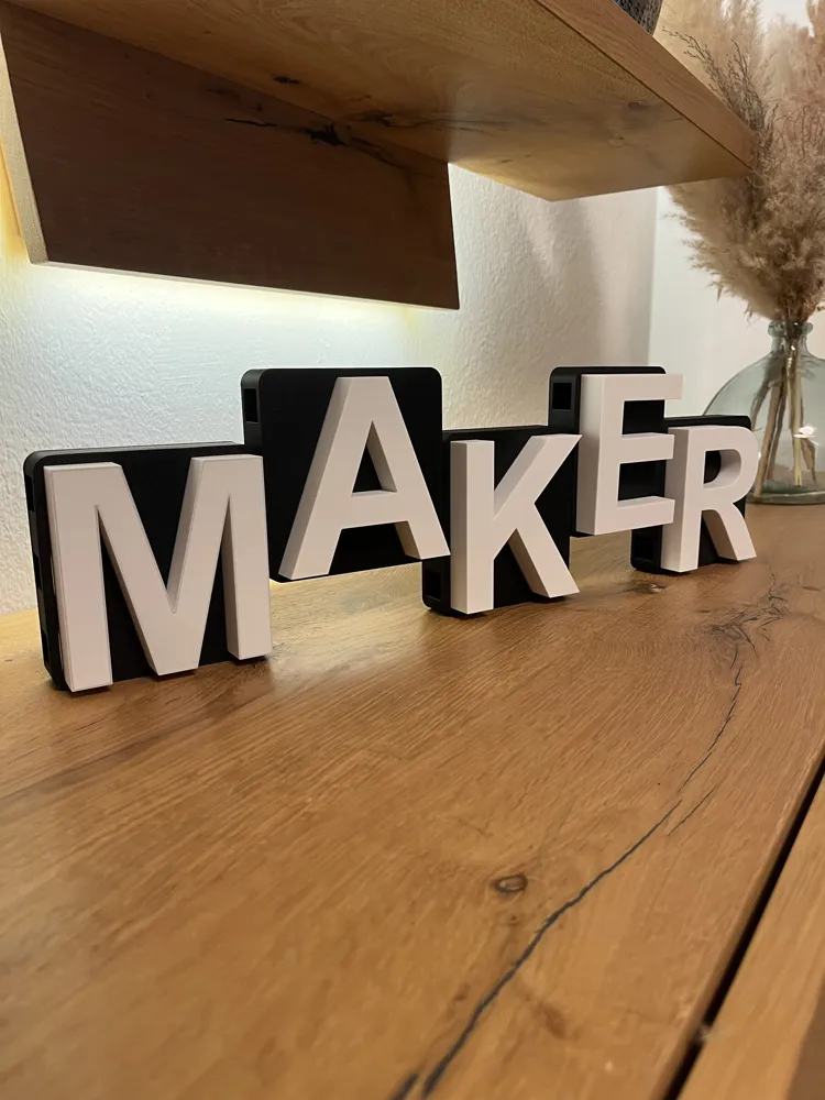 Modular 3D Letters "MAKER" – LED-ready by LetHimPrint MakerWorld ...