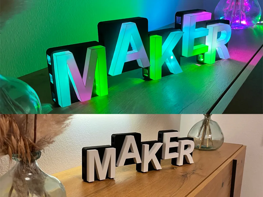 Modular 3D Letters "MAKER" – LED-ready by LetHimPrint MakerWorld ...