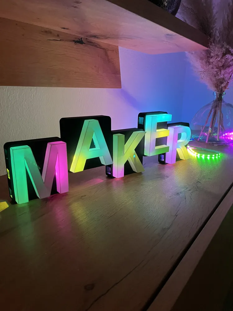 Modular 3D Letters "MAKER" – LED-ready by LetHimPrint MakerWorld ...