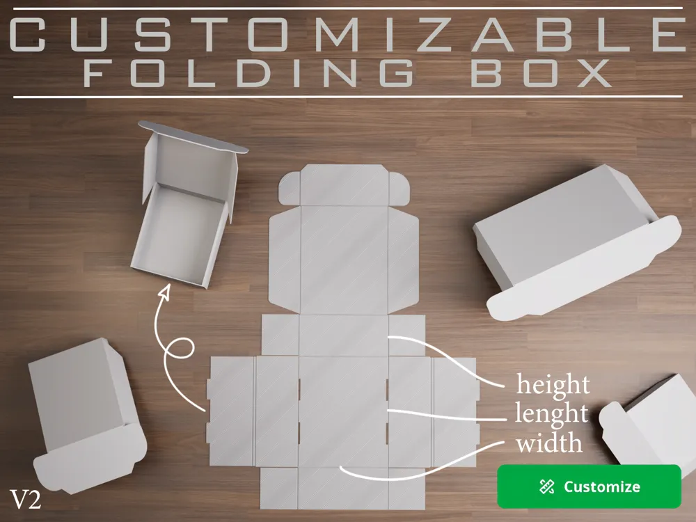 customizable folding box - Free 3D Print Model - MakerWorld