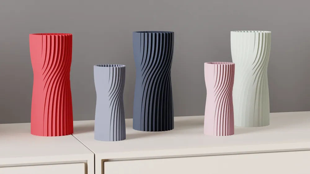Modern Vase. Sleek Twisted Phase Pattern Vase by Abstractia Design ...