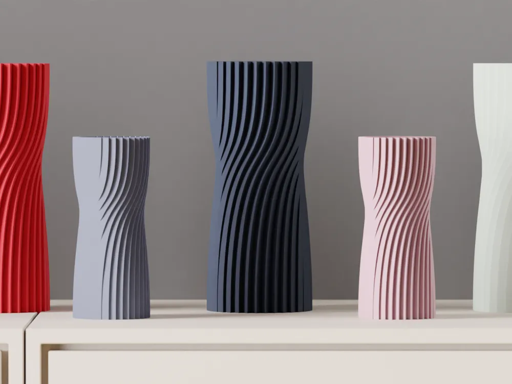 Modern Vase. Sleek Twisted Phase Pattern Vase by Abstractia Design ...