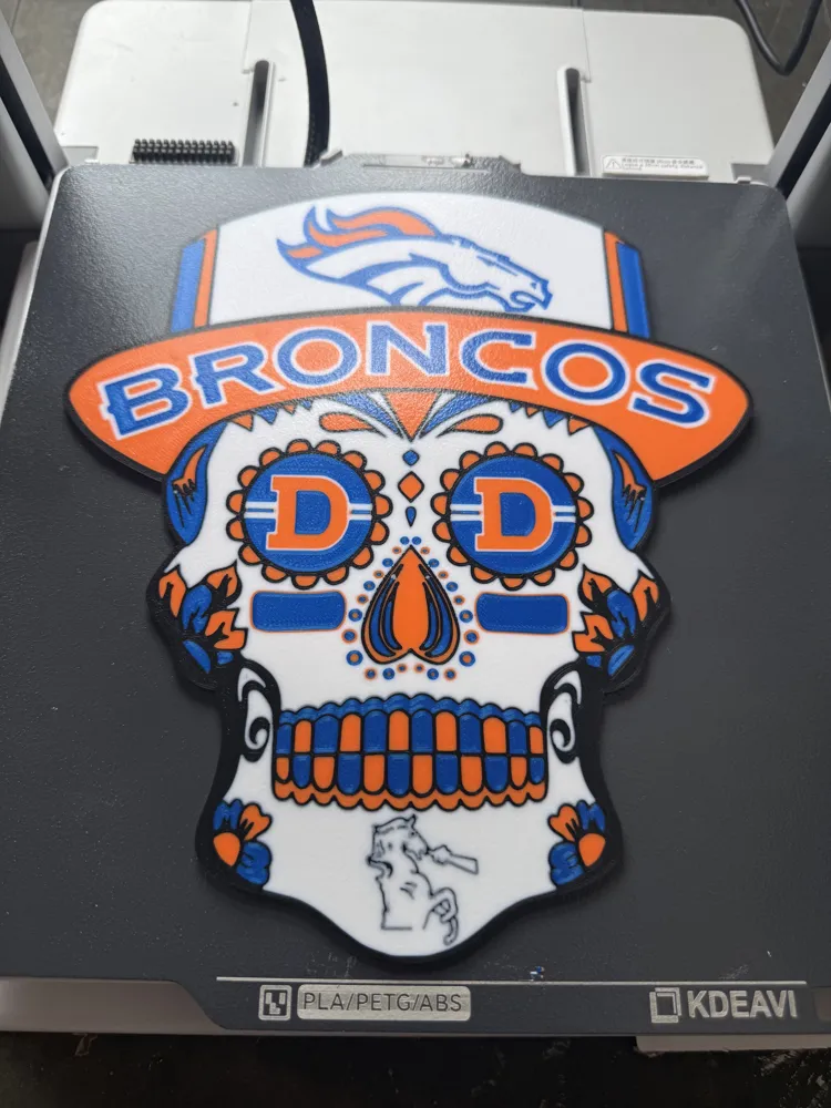 Denver Broncos Sugar Skull Fan Chain / Wall Art by PIXELIT3D MakerWorld ...