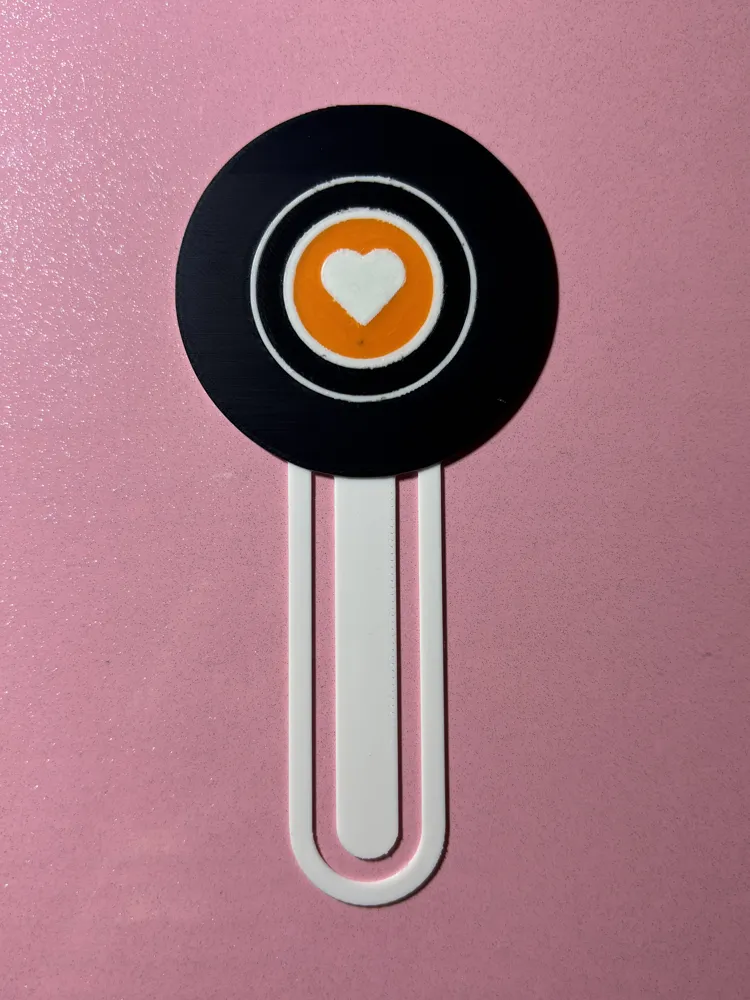 Record Heart Bookmark - Free 3D Print Model - MakerWorld