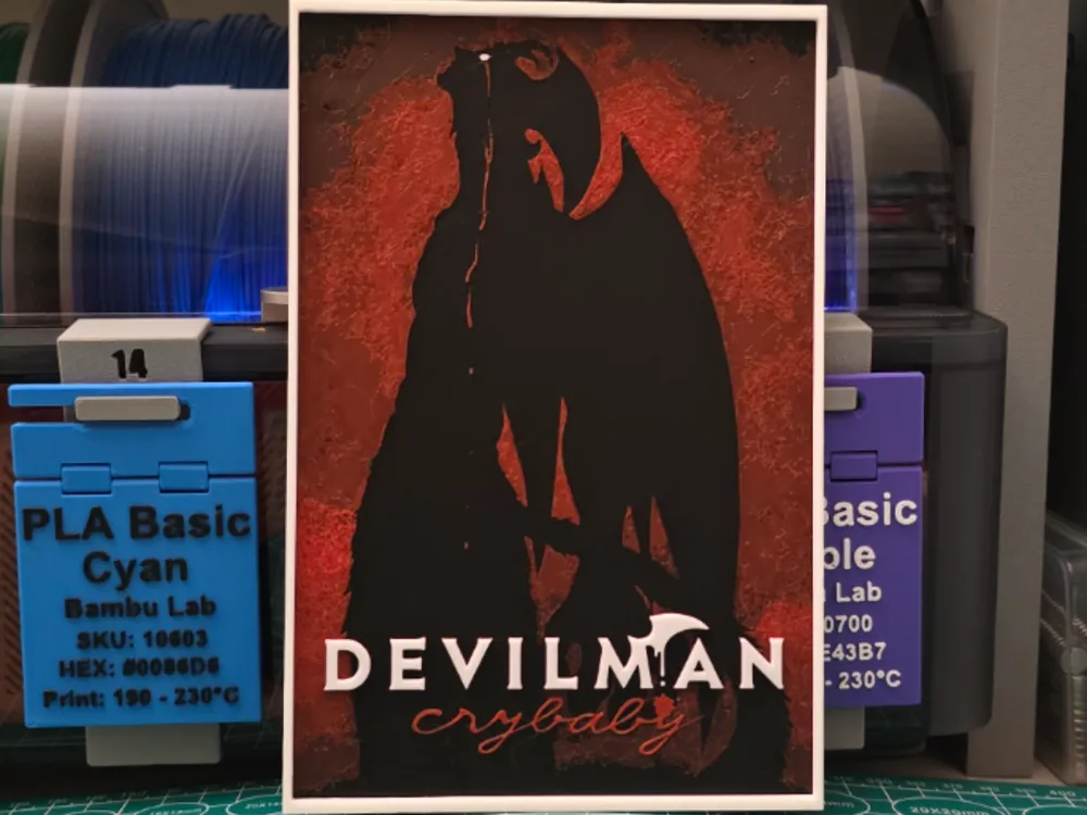 Devilman Crybaby Poster - Hueforge Art by Lumpy3D - MakerWorld