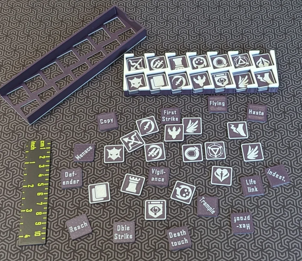 MTG Ability Tokens w Icons & Text - 20x20mm - Free 3D Print Model ...