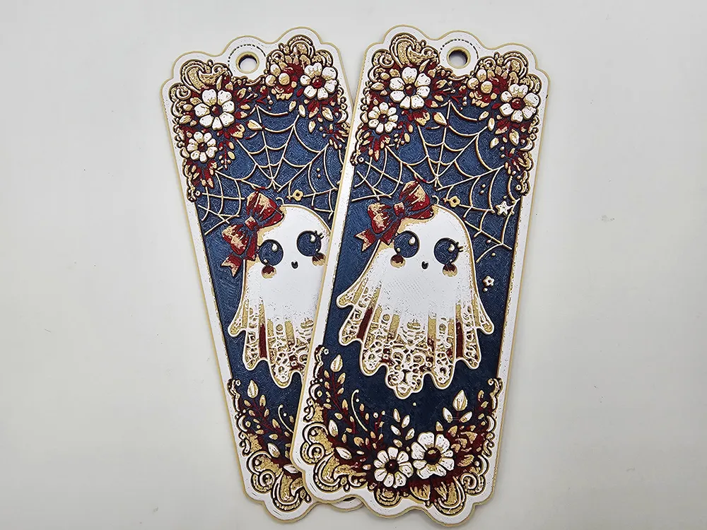 Cute Ghost Bookmark - Hueforge - 4 color by DoodledDigital MakerWorld ...