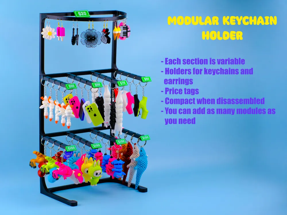 Modular stand for keychains and earrings - Free 3D Print Model - MakerWorld