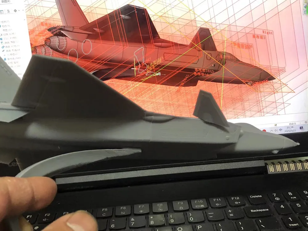 J-20 Stealth Fighter Assembly Model with Movable Canards by 来才来财张来财 ...