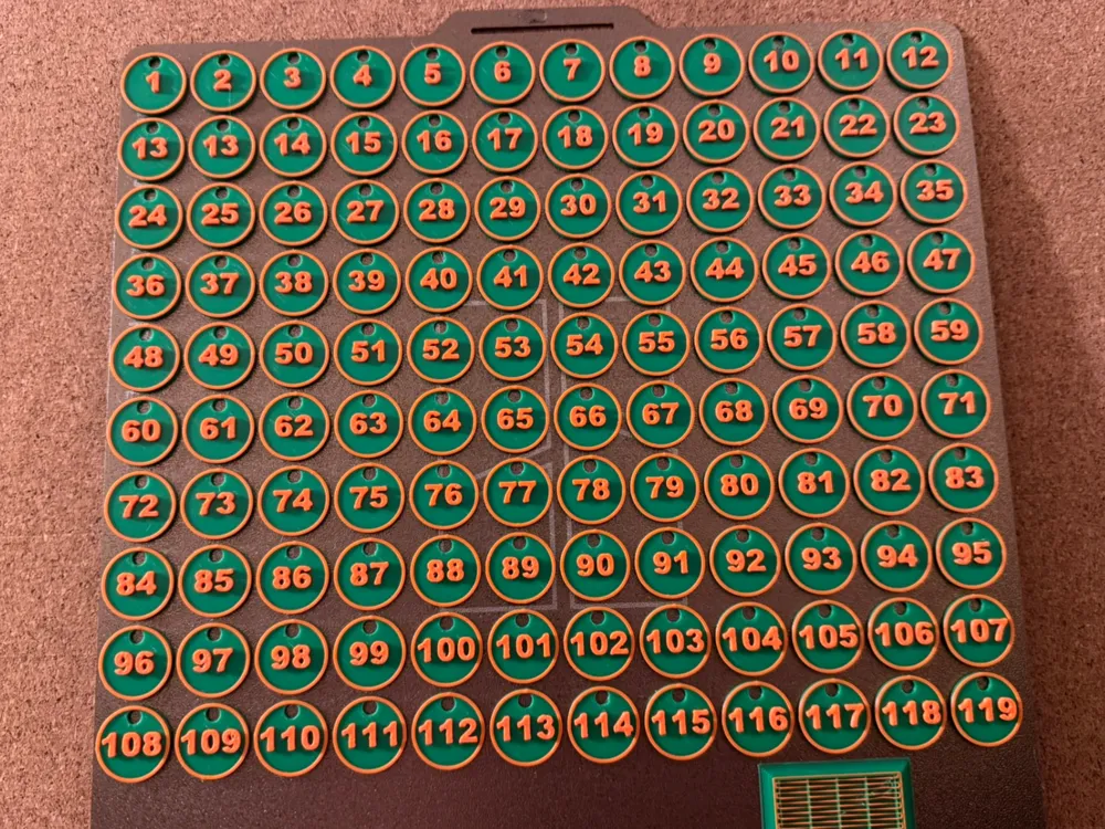 Tokens with numbers 1 - 120 by Cerwajz MakerWorld: Download Free 3D Models