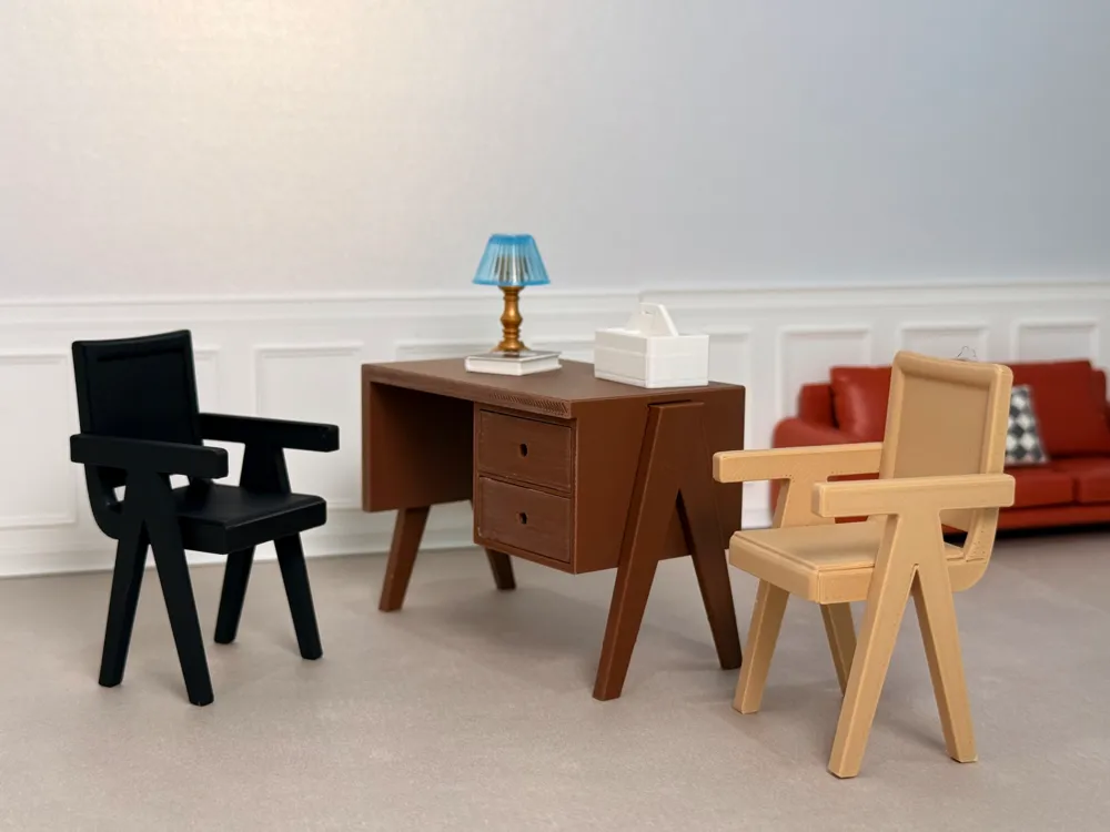 Miniature Office set Desk and Chair by Printed a mini MakerWorld ...