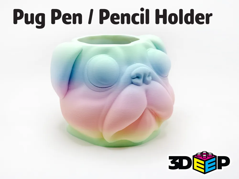Pug Planter with Tray or Pen Holder by 3DeepDesigns MakerWorld ...