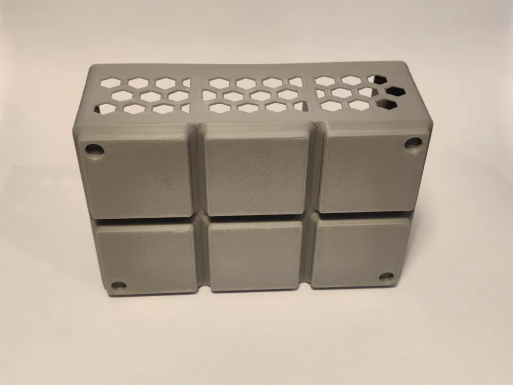 Gridfinity Bin 2x3 (Divided 2x3) Hex Wall Pattern Remixed by Levi Moore ...