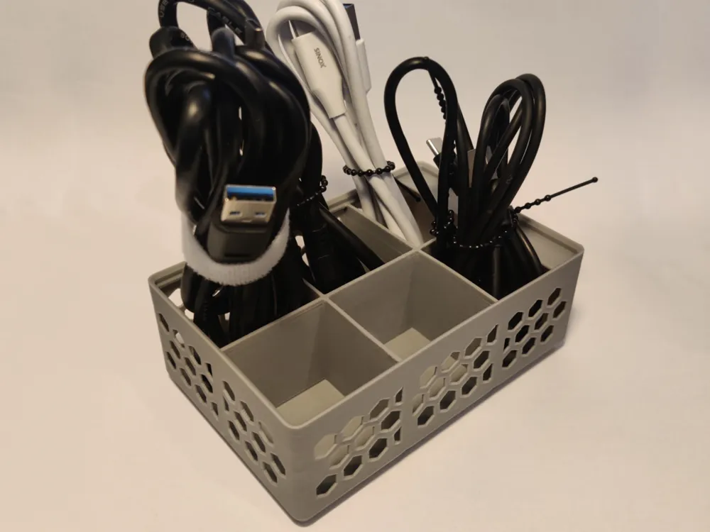 Gridfinity Bin 2x3 (Divided 2x3) Hex Wall Pattern Remixed by Levi Moore ...