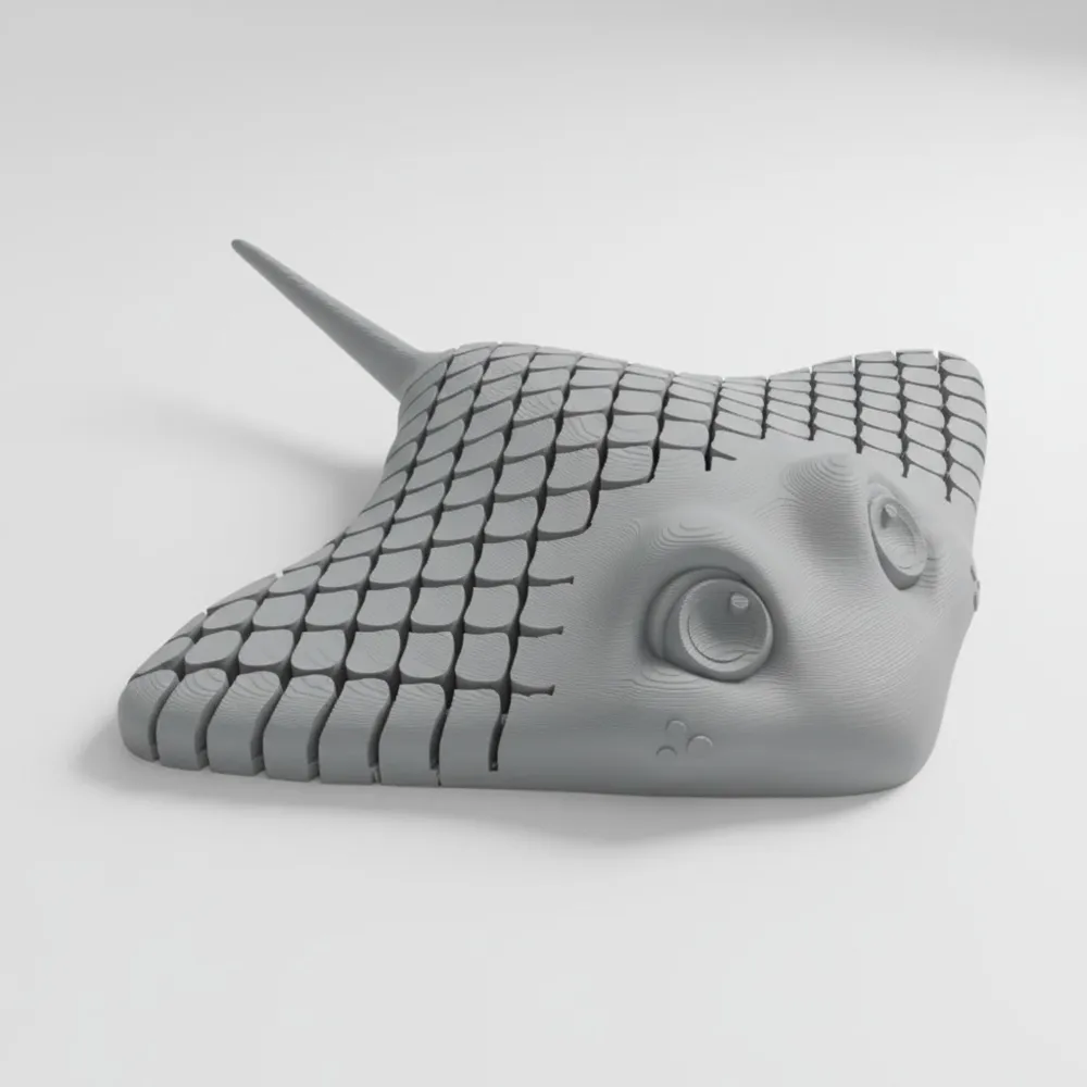 Flexi Manta Ray - Articulated Cartoon Fish - Free 3D Print Model ...