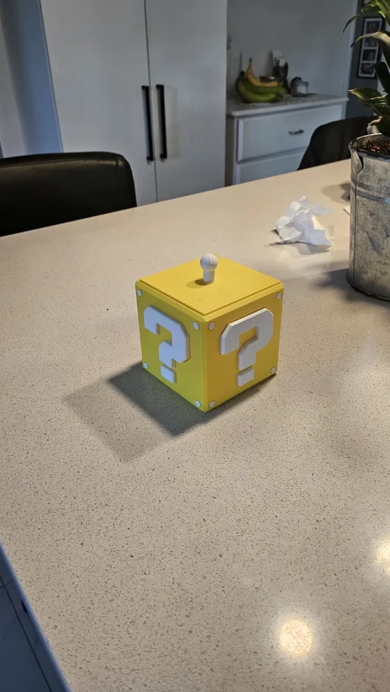 no ams Super Mario Question Mark Storage box by Tommy Gun MakerWorld ...